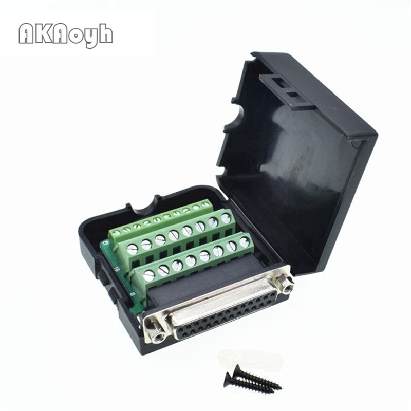 DB25 D-SUB female male Connector Terminal port Plastic Cover Data cable ...
