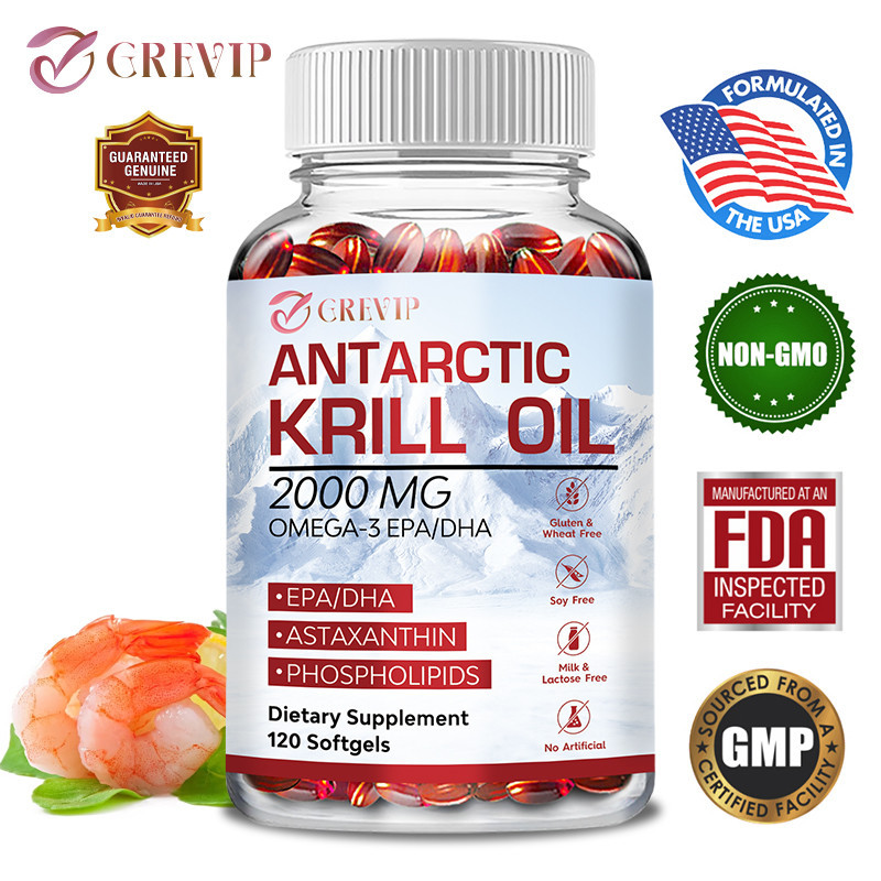 Antarctic Krill Oil 2000 mg - with Omega-3 EPA, DHA, Astaxanthin and ...