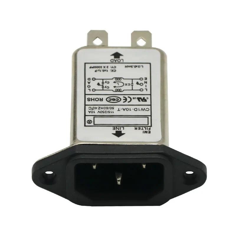 1x AC115V-250V 10A 50/60Hz IEC Socket Panel Mount Power Line EMI RFI ...