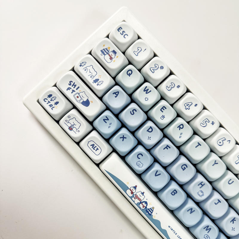 Winter Bear PBT Dye-Sub MOA Custom Keycap Set for Mechanical Keyboard ...