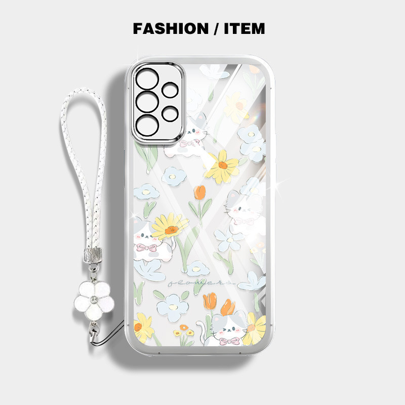 Cute Flower and Cat Shockproof Phone Case for Samsung Galaxy A23 A32 ...