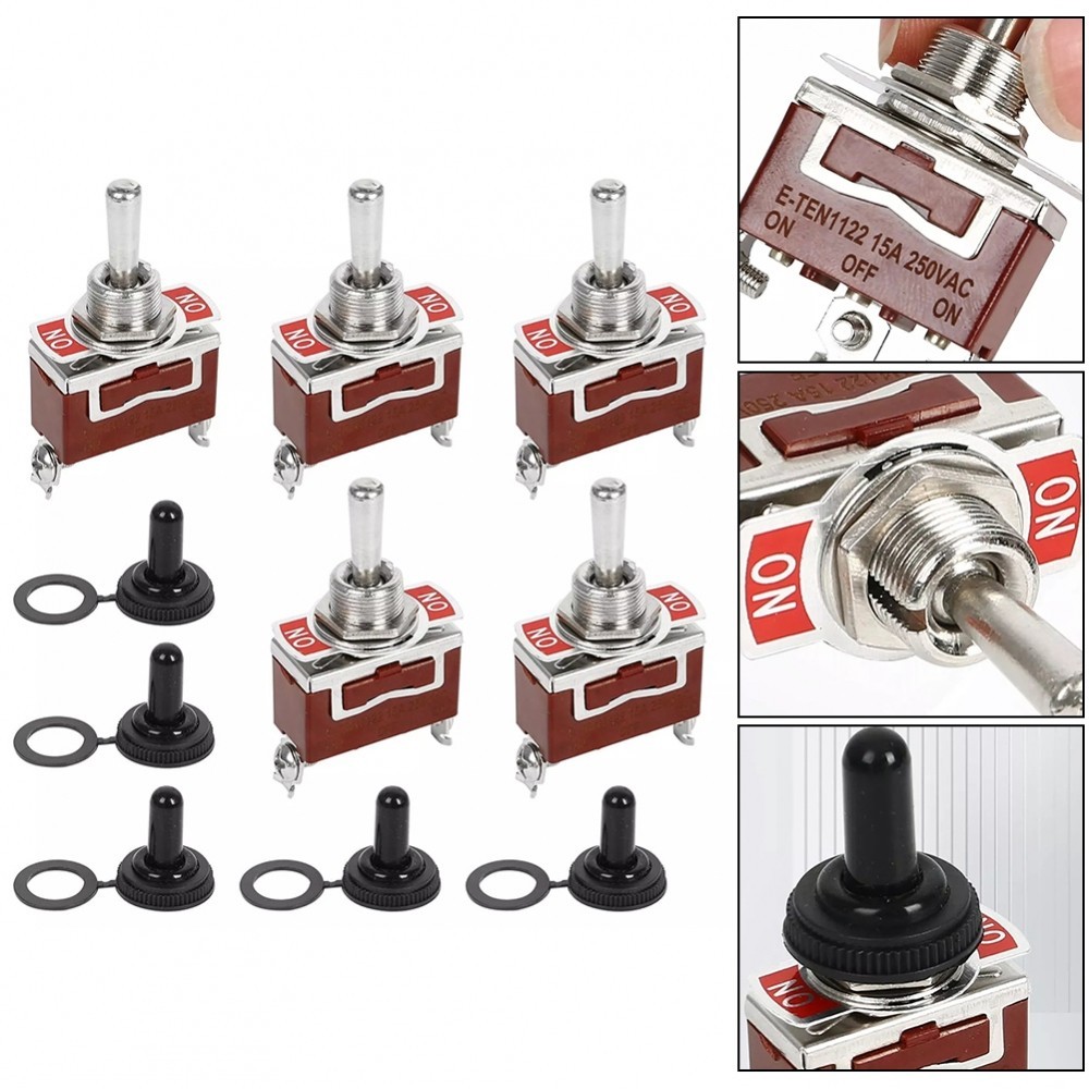 Robust Design Toggle Switch SPDT 3 Position Waterproof 15A 250V AC 5Pcs ...