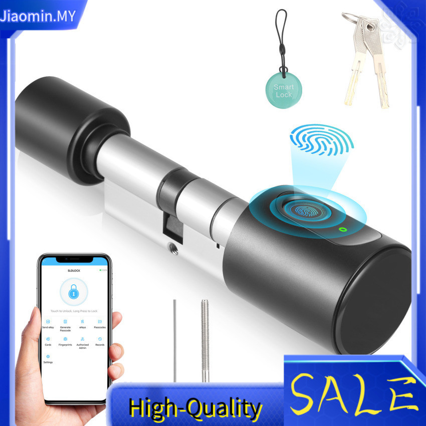 Smart Electronic Door Lock Cylinder 60 mm (30/30) with Fingerprint, 2 ...