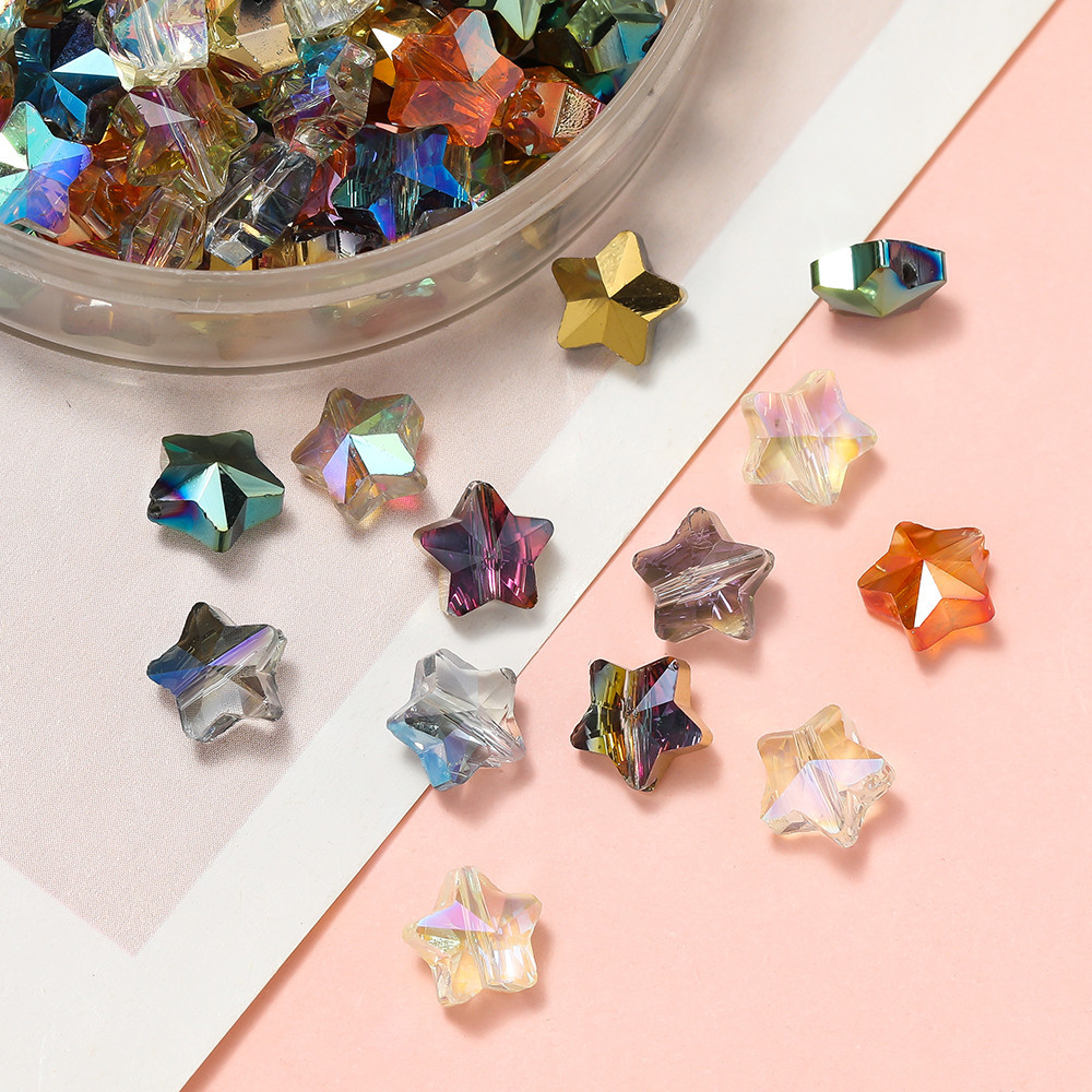 St. kunkka 10Pcs Crystal Five-pointed Star Bead Faceted Five-pointed ...