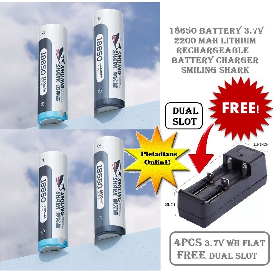 READY STOCK 18650 Battery 3.7V 2200 mAh Lithium Rechargeable Battery ...