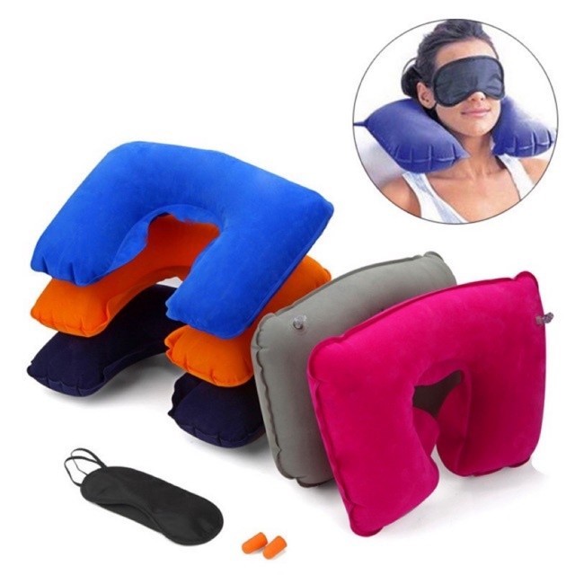 3Pcs/Set Inflatable Neck Rest Cushion Travel Pillow Sleeping Head ...