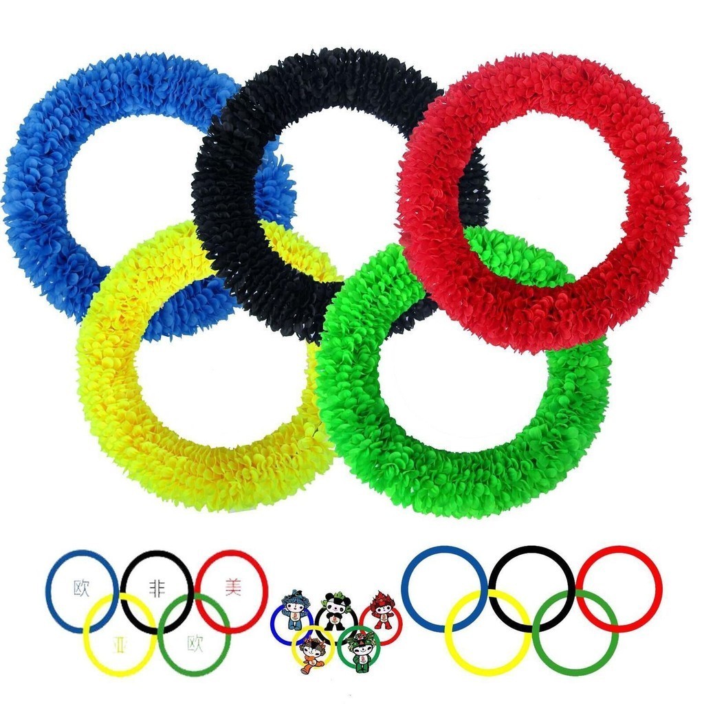 Olympic Five-Ring Handheld Kindergarten Games Admission Opening Garland ...