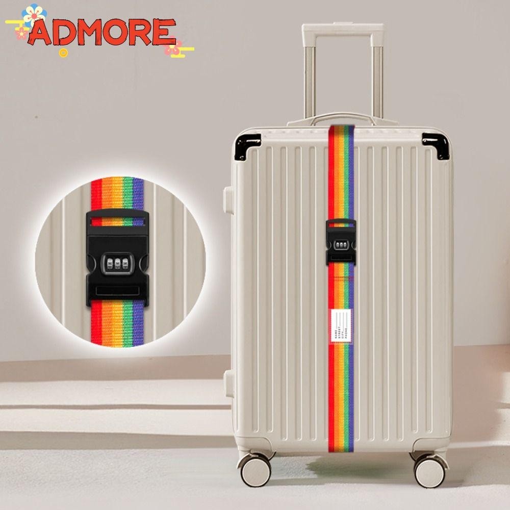 ADMORE Luggage Buckle Strap, Password Lock Name Sticker Baggage Belts ...