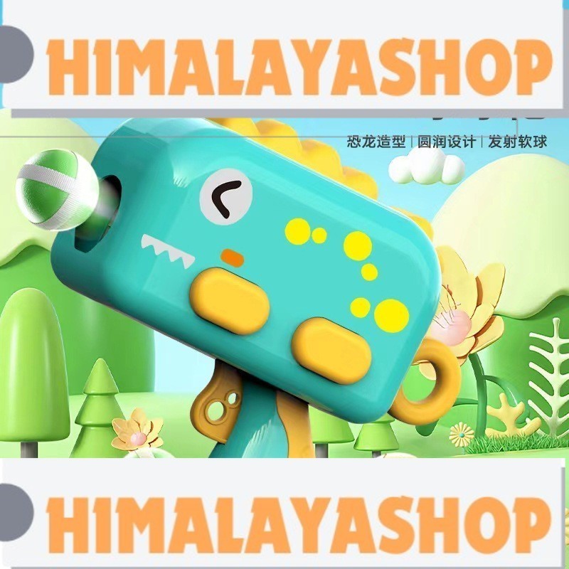 New cartoon children's dinosaur ball gun ejection sticky ball gun baby ...