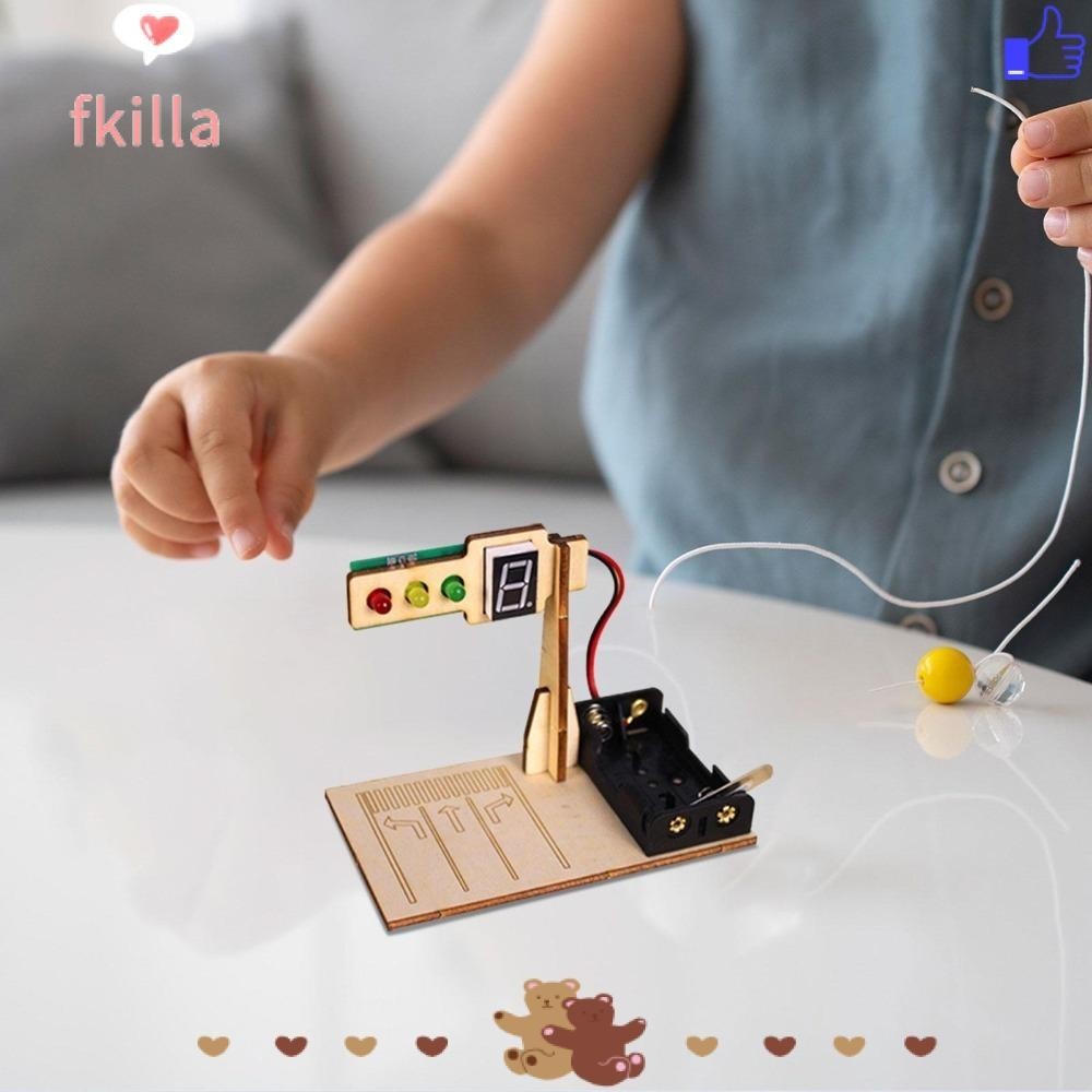 FKILLA1 Traffic Signal Model, Intelligence Wooden DIY Toy, Teaching ...