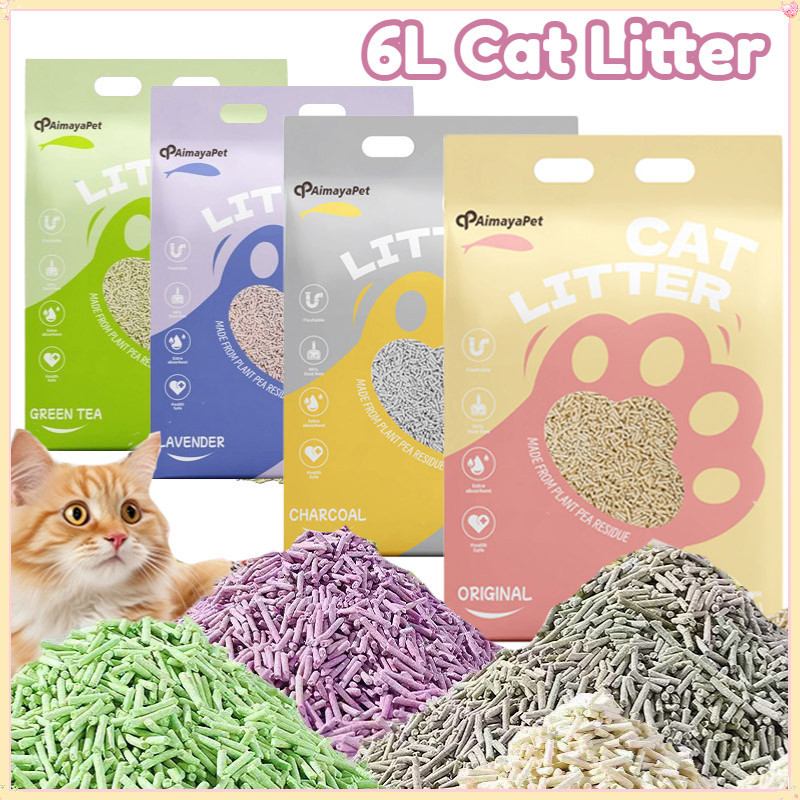 6L/2KG Cat Litter Soybean Tofu Natural Cat Litter Sand Fast Clumping Cat Litter Cat Toilet Pasir ...
