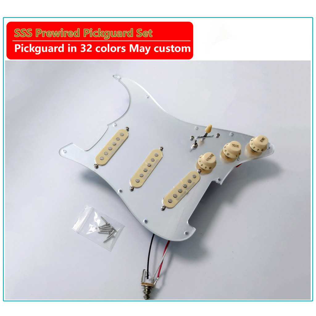 Prewired Loaded Guitar Stratocaster Pickguard SSS Pick Guard Seymour ...