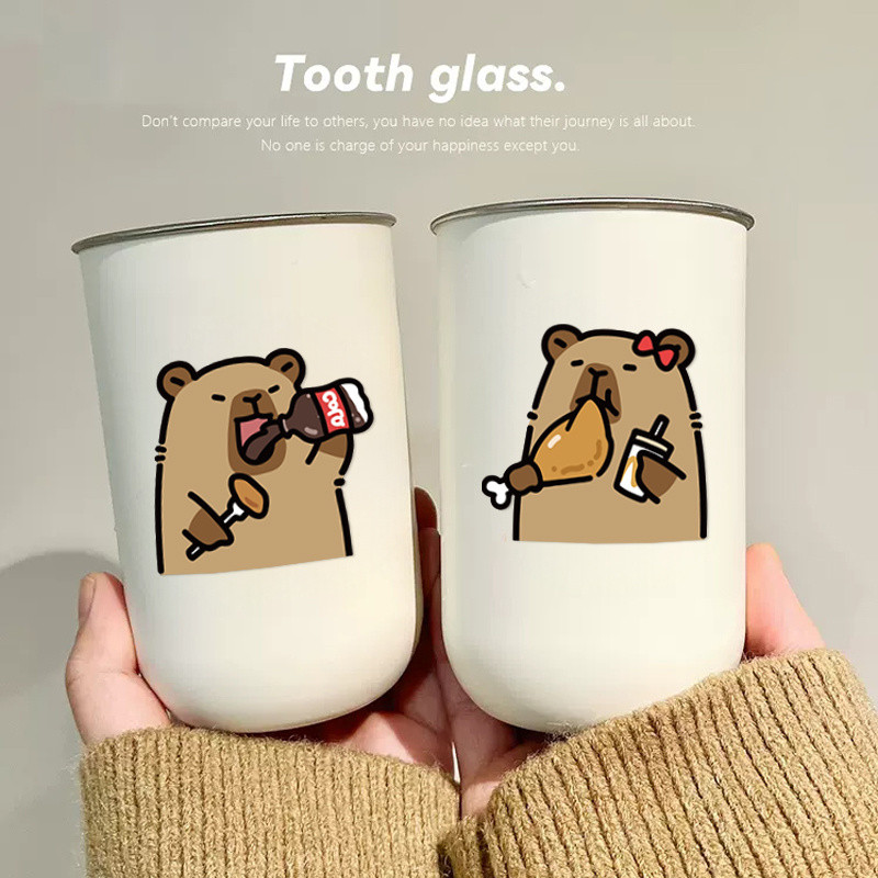 Kapibara Cuci Mulut Cawan berus gigi Pasangan Set cawan cuci mulut ...