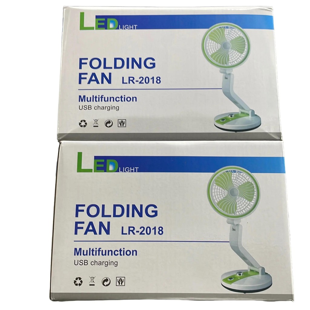 LED light Folding Fan LR-2018 multifunction USB charging original harga mura (promotion 20% ...