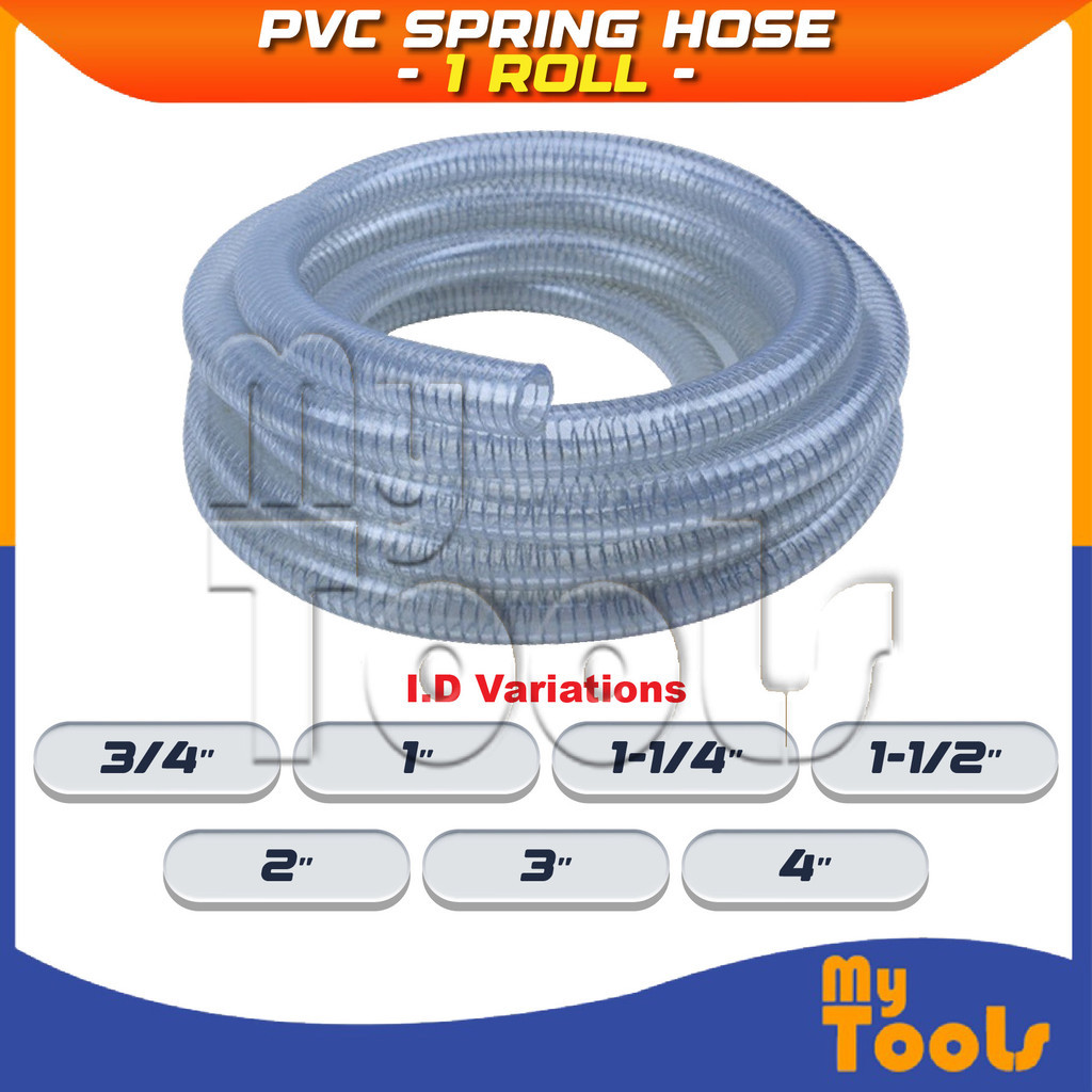 Mytools Wired Spring Suction Hose PVC Tube Pipe Embedded Steel Wire ...