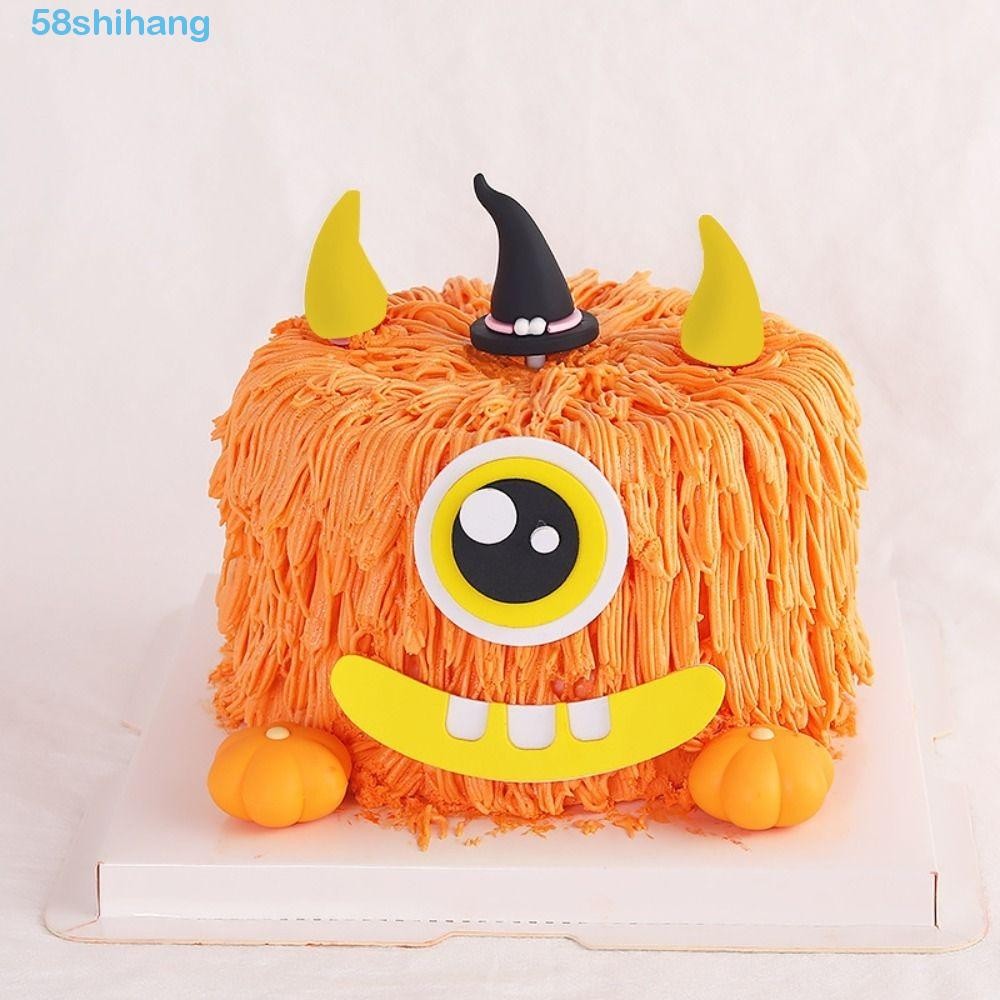 SHIHANG Cupcake Toppers, Cute Eyes Mouth Halloween Cake Topper, Party ...