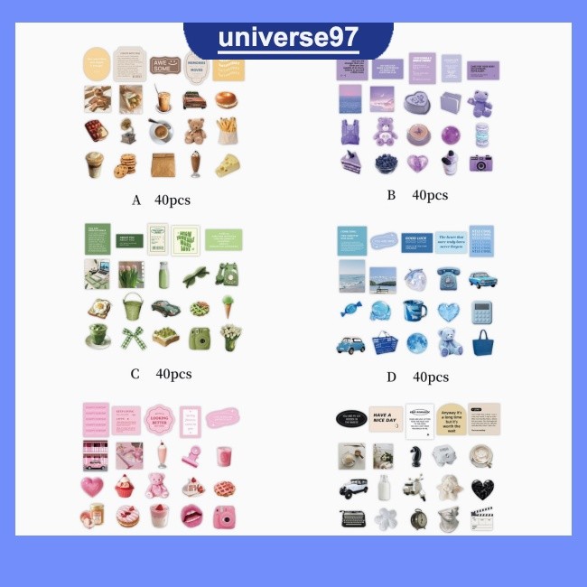 PING 40 Pcs DIY Stickers Aesthetic Stickers For Notebook Letters ...