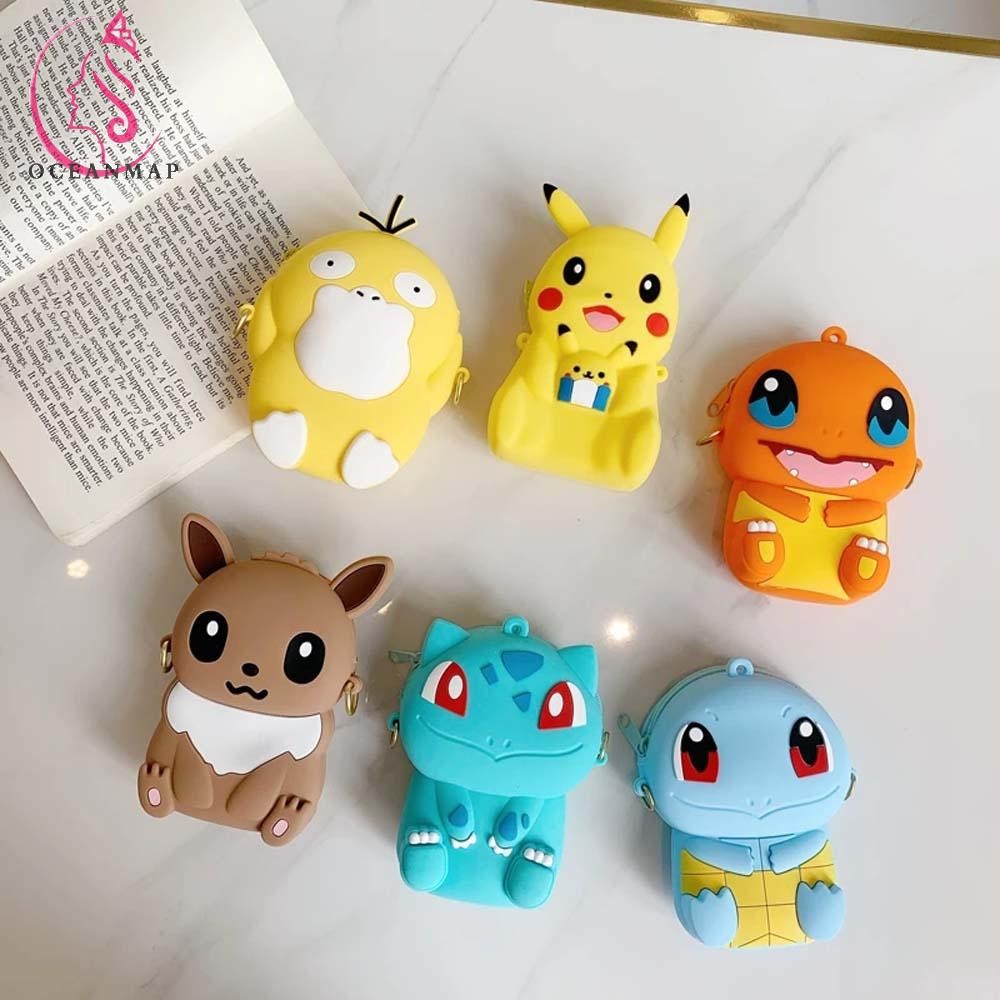 OCEANMAP Pokemon Go Coin Purse Cute kawaii Squirtle Eevee Storage Bag ...