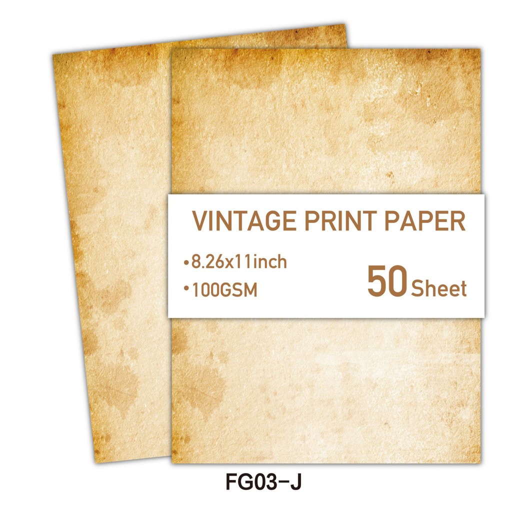 Vintage Writing Paper, 50 Sheets of Eco Friendly Recycled Paper, A4 ...