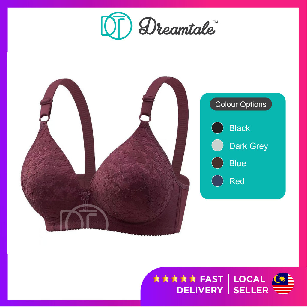 [Plus Size C D E Cup] Dreamtale Women Bra Lace Plus Size Extra Large ...