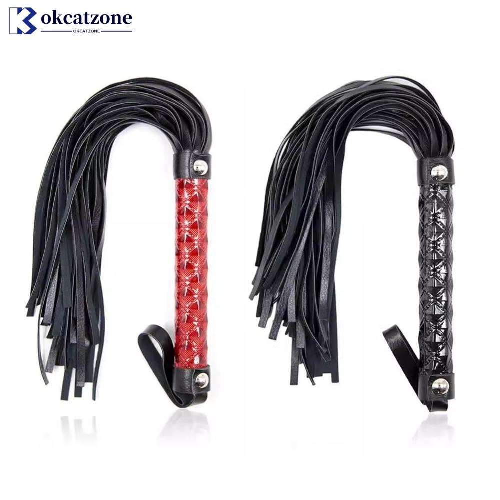 OKCATZONE 1Pc Horse Whip Non-Slip Leather Horse Whip Equestrian Cycling ...