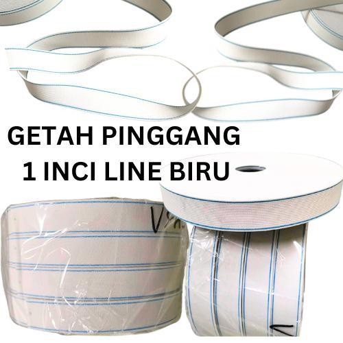 (4roll) getah line biru kenttex/getah pinggang line biru/getah kain ...