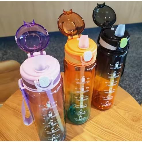 Botol Air Dengan Staw Sports Drinking Bottles 1L Gradient Color Men ...