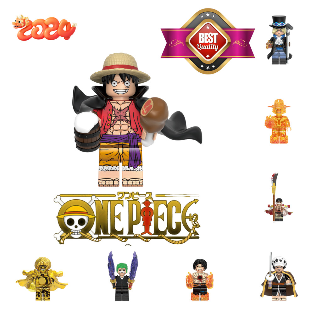 Anime One Piece Series Luffy Yamato Zoro Assembling Building Blocks ...