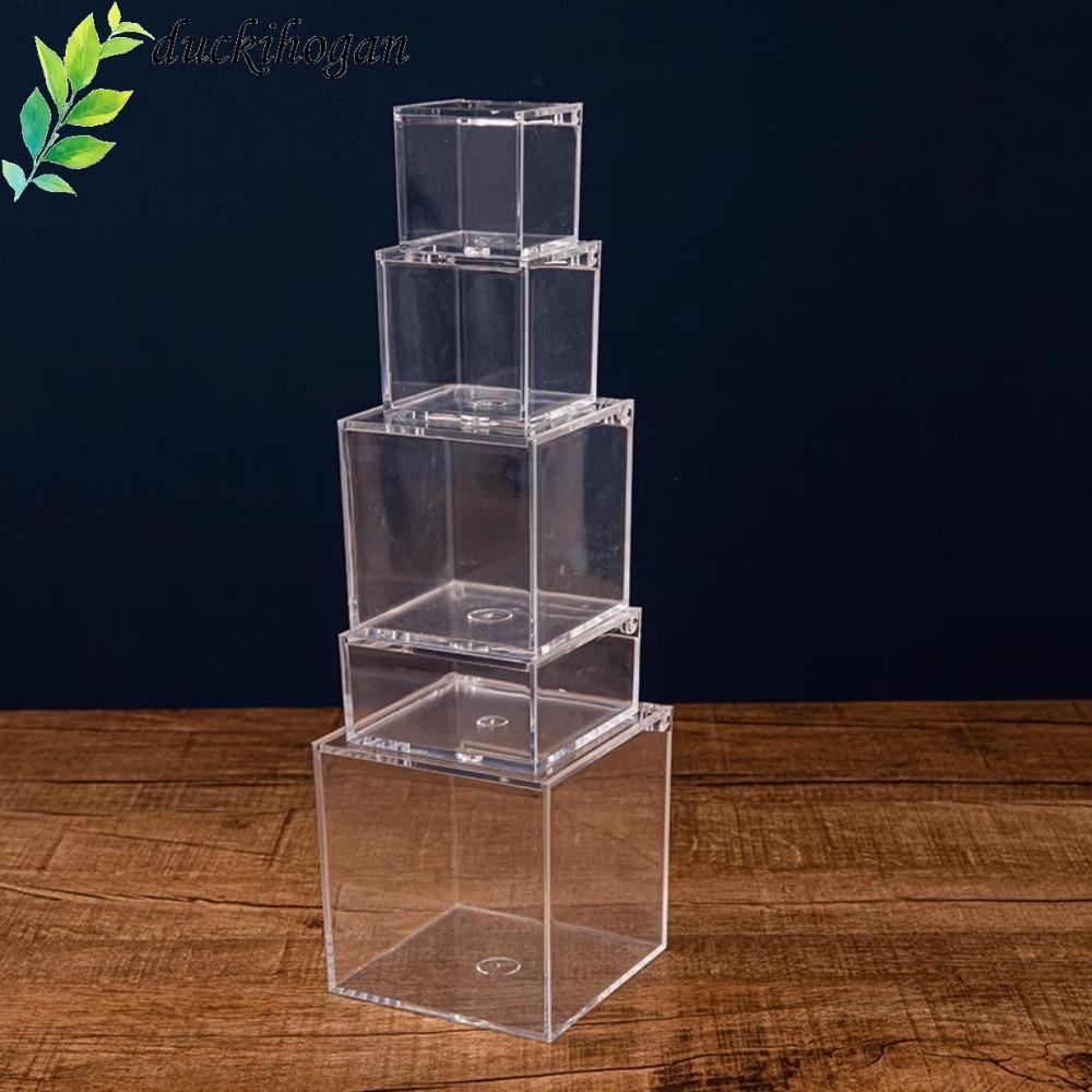 DUCKIHOGAN Square Packing Box, Transparent with Cover Acrylic Boxes ...
