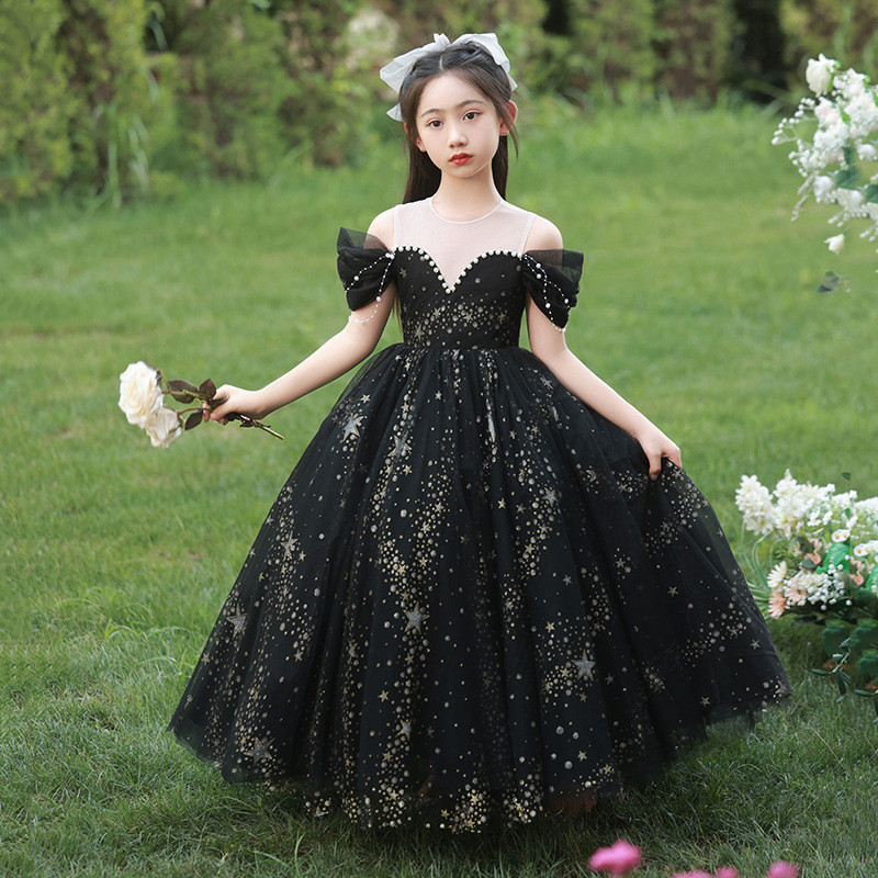 Children's Dress High-end Piano Performance Little Girl Birthday ...