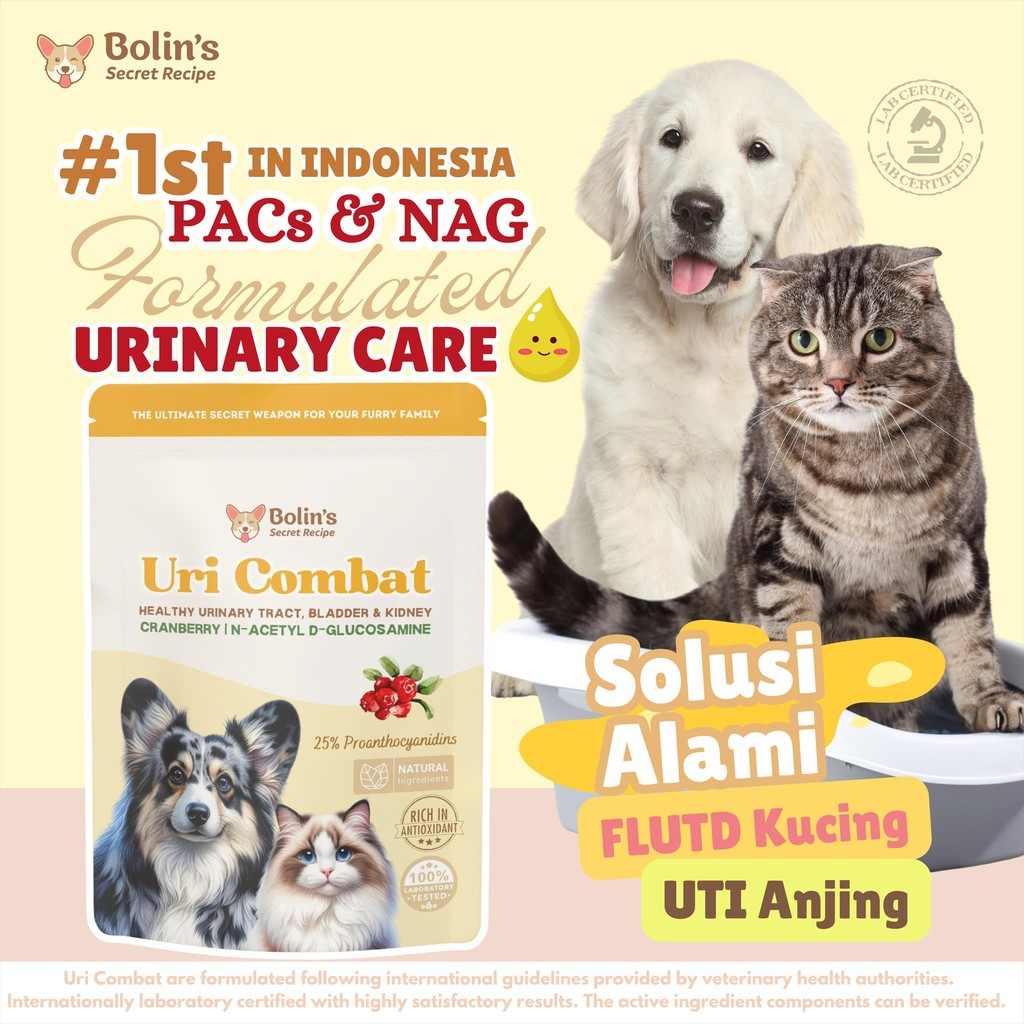 Bolin's Secret Recipe - URI COMBAT FLUTD UTI Vitamin Supplement Urinary Stones Dogs Cats ...