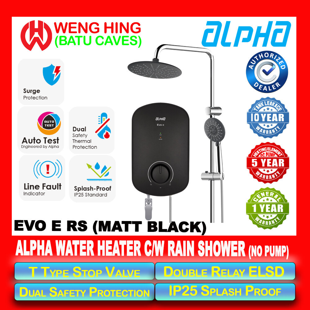 Alpha Instant Water Heater EVO Series Comes With 9" Rain Shower Panel - [DC Pump EVO-i RS / Non ...