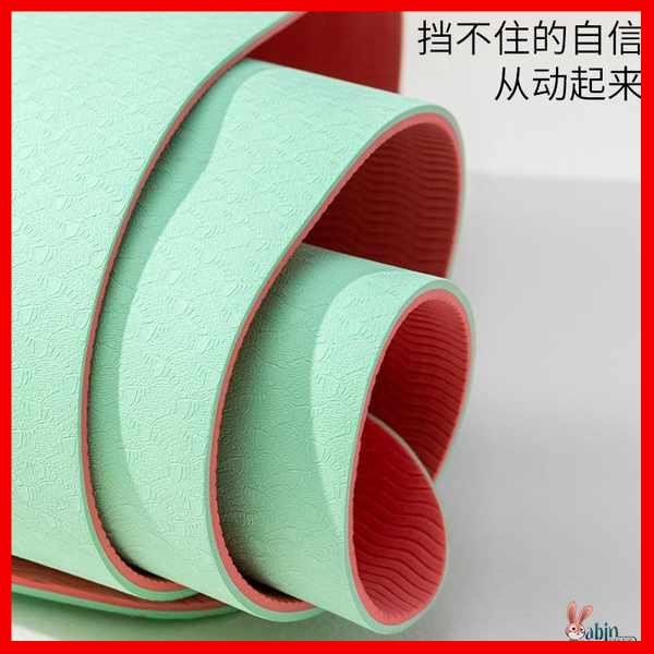 Yoga mat Tikar yoga TPE dua warna, tikar kecergasan khas wanita yang ...