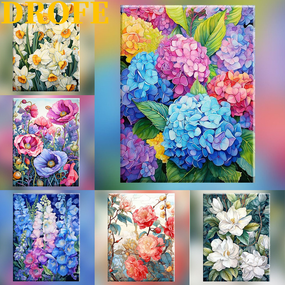 Drofe,paint by numbers with frame,flower,painting by number,canvas ...