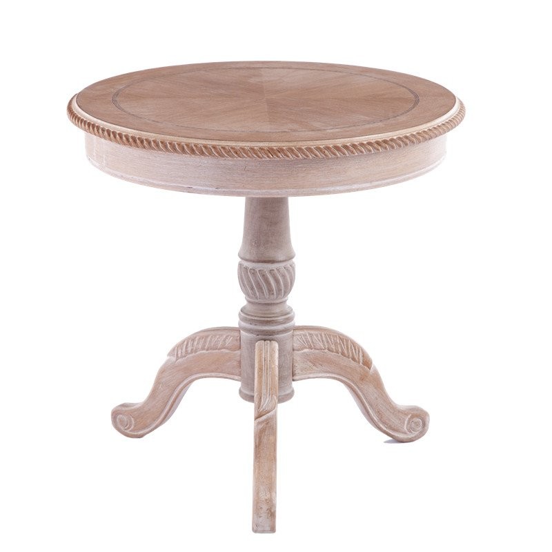 7t meja kopi kayu pepejal meja bulat kecil retro mini meja bulat Eropah ...