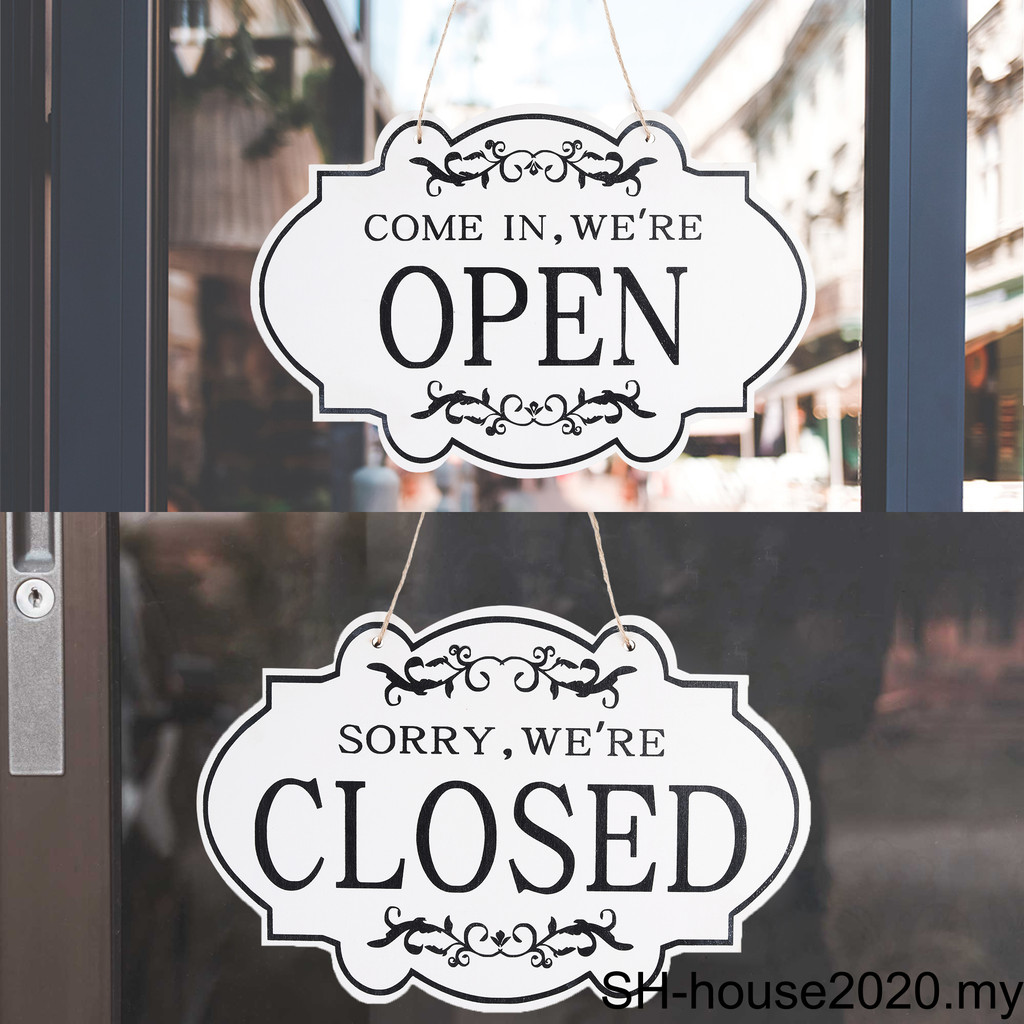 Open Closed Sign Board Easy Installation Durable Wood Easy To Install ...