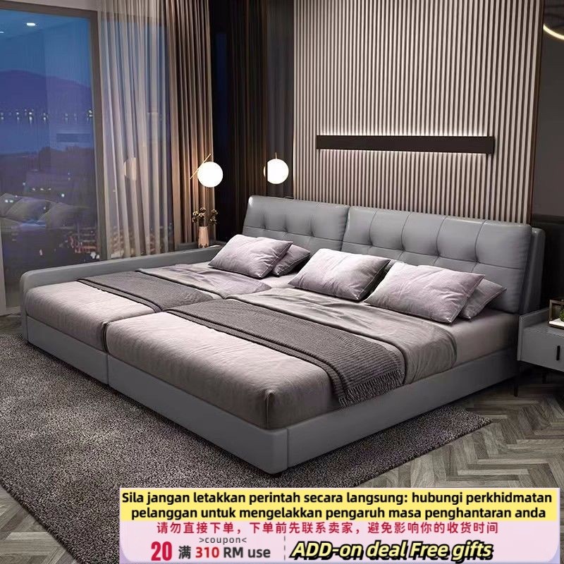 Get 7% coupon+gift】hild Parent-Child Bed Master Bedroom Big Bed Tatami ...