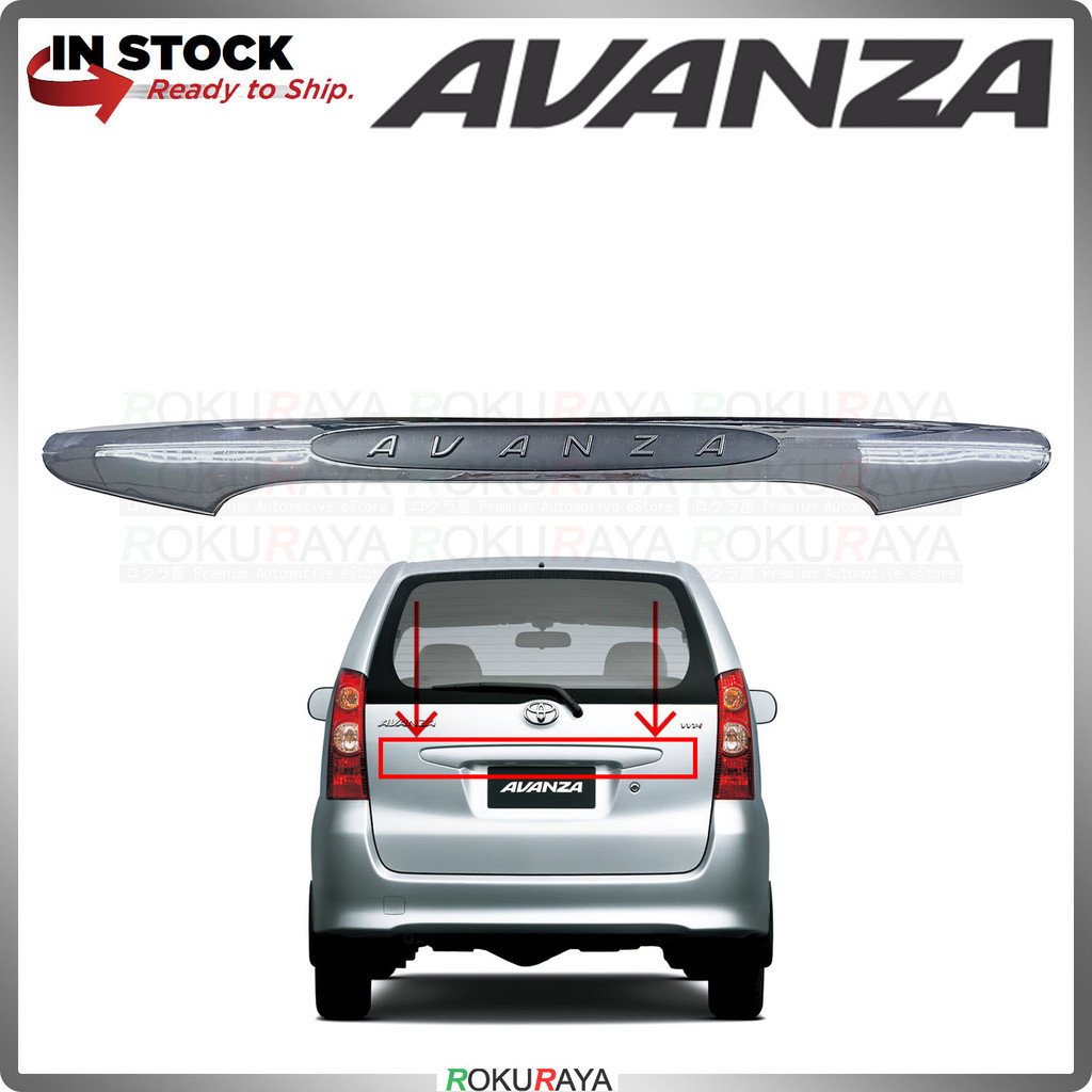 Toyota Avanza Old Plastic Chrome Rear Back Boot Trunk Tail Gate Garnish ...