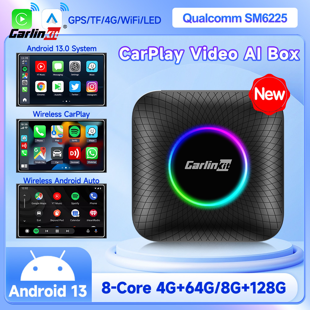 CarlinKit Android 13 Ai Box Snapdragon SM6225 8-Cores Wireless Android ...