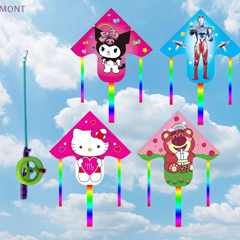 [MONT] Children Flying Kite Toy Cartoon Kuromi Hello Kitty Doraemon ...