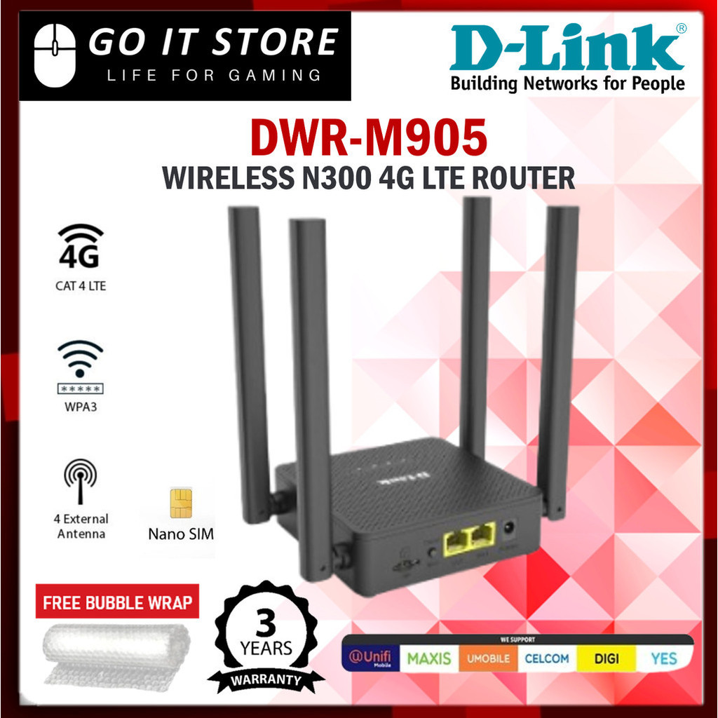 D-Link DWR-M905 Unlimited Data Hotspot 4G LTE Direct SIM Wireless WiFi ...