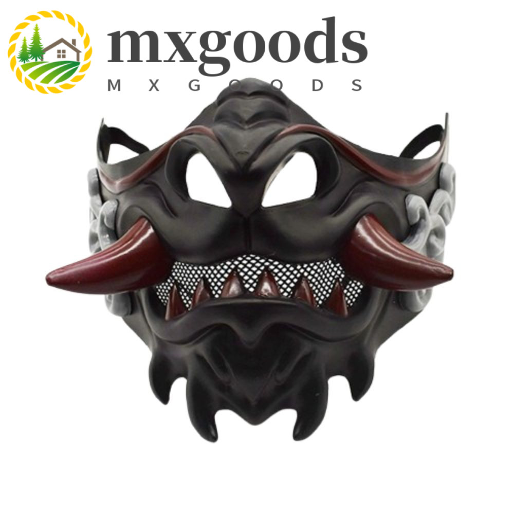MXGOODS Cosplay Red Prajna Mask, Cosplay Halloween Samurai Cosplay Mask ...