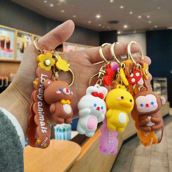 keychain mathcing cute keychain Rantai kunci haiwan comel, beg gadis ...
