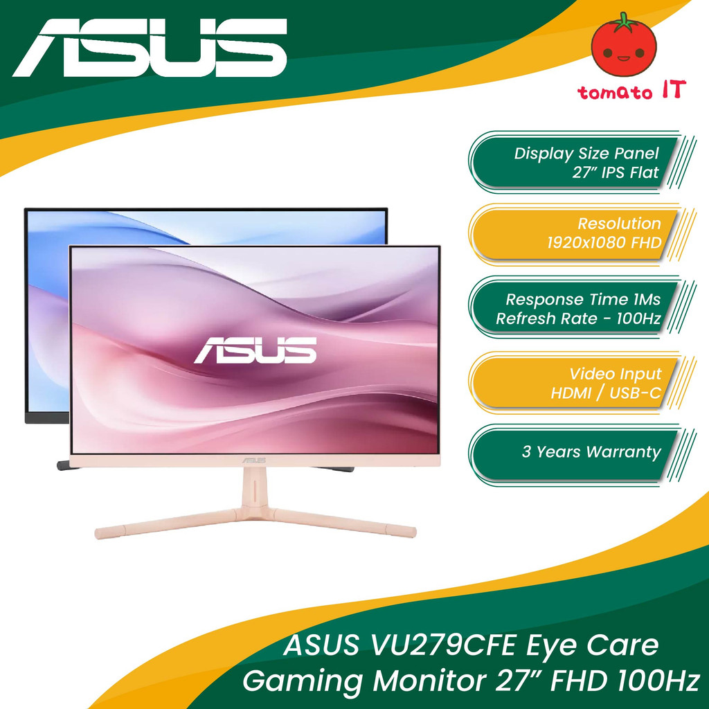 ASUS VU279CFE Eye Care Gaming Monitor (28 Inch IPS | FHD | 100Hz | 1ms ...