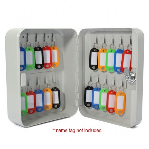 20 KEYS METAL KEY BOX KEY CABINET WALL MOUNT STORAGE KEY LOCK SECURITY ...