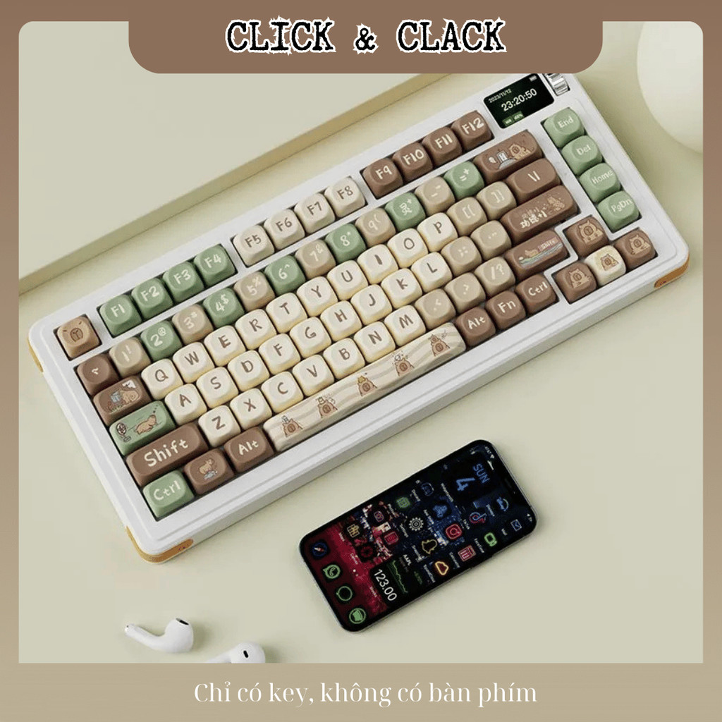 Keycap Capybara MOA profile - BPT dyesub 127 keys used on many keyboard ...