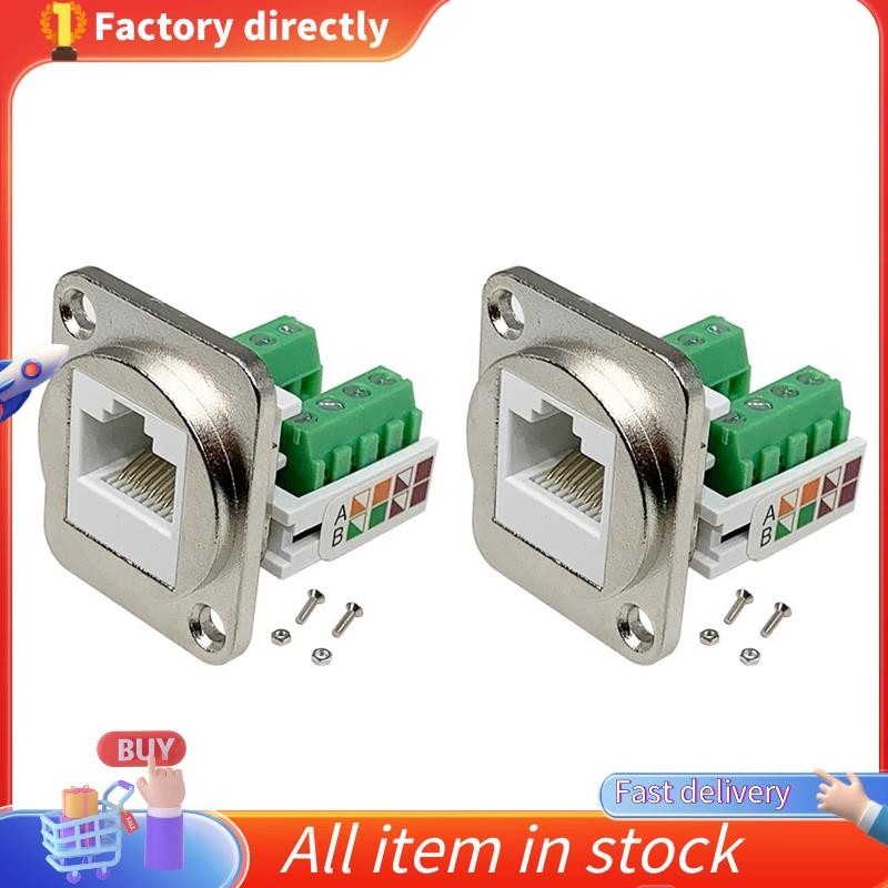 In stock-2PCS RJ45 Panel Mount Screw Terminal Adapter, RJ45/8P8C Female ...