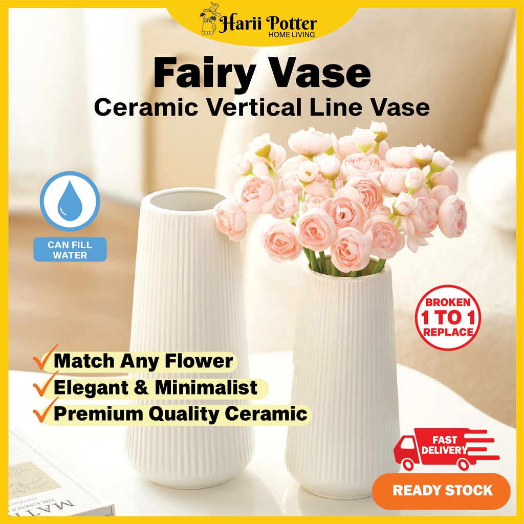 Flower Vase Nordic Ceramic Vase Nordic Decoration Estetik Pasu Bunga ...