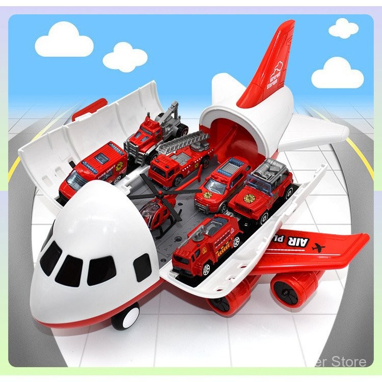 Children Airplane Toy Set Passenger Airplane Model Can Store Plastic ...
