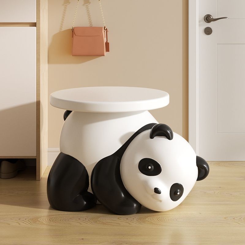 Cute panda floor-standing ornaments home entry shoe-changing stool ...